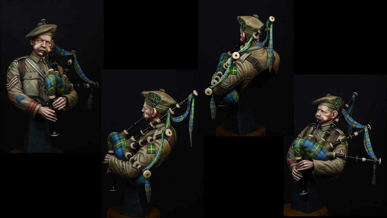 1.9th scale WW1 Gordon Highlander Piper – Carl Reid Sculptures